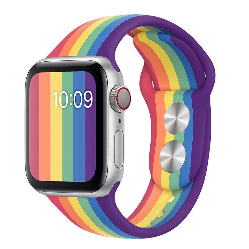 PrideOutlet > Jewelry > Apple Watch Band - LGBT Rainbow Design Silicone ...