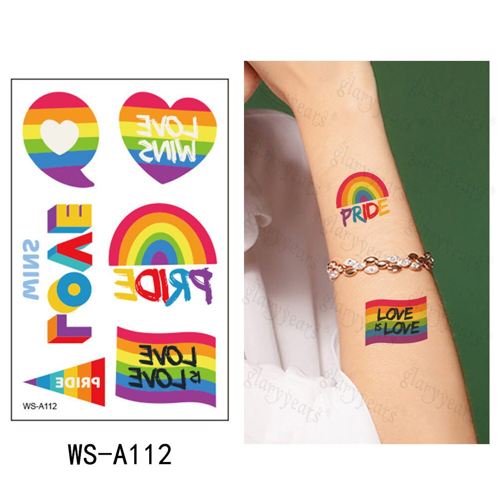 PrideOutlet > Temporary Tattoos > Rainbow Pride Temporary Tattoo Pack A112