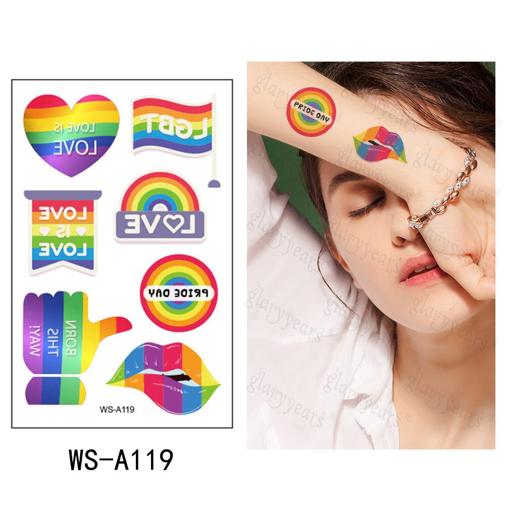 PrideOutlet > Temporary Tattoos > Rainbow Pride Temporary Tattoo Pack A119
