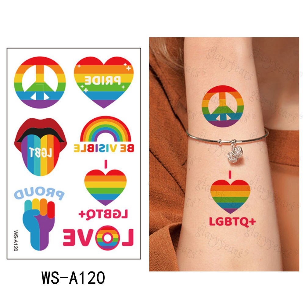 PrideOutlet > Temporary Tattoos > Rainbow Pride Temporary Tattoo Pack A120